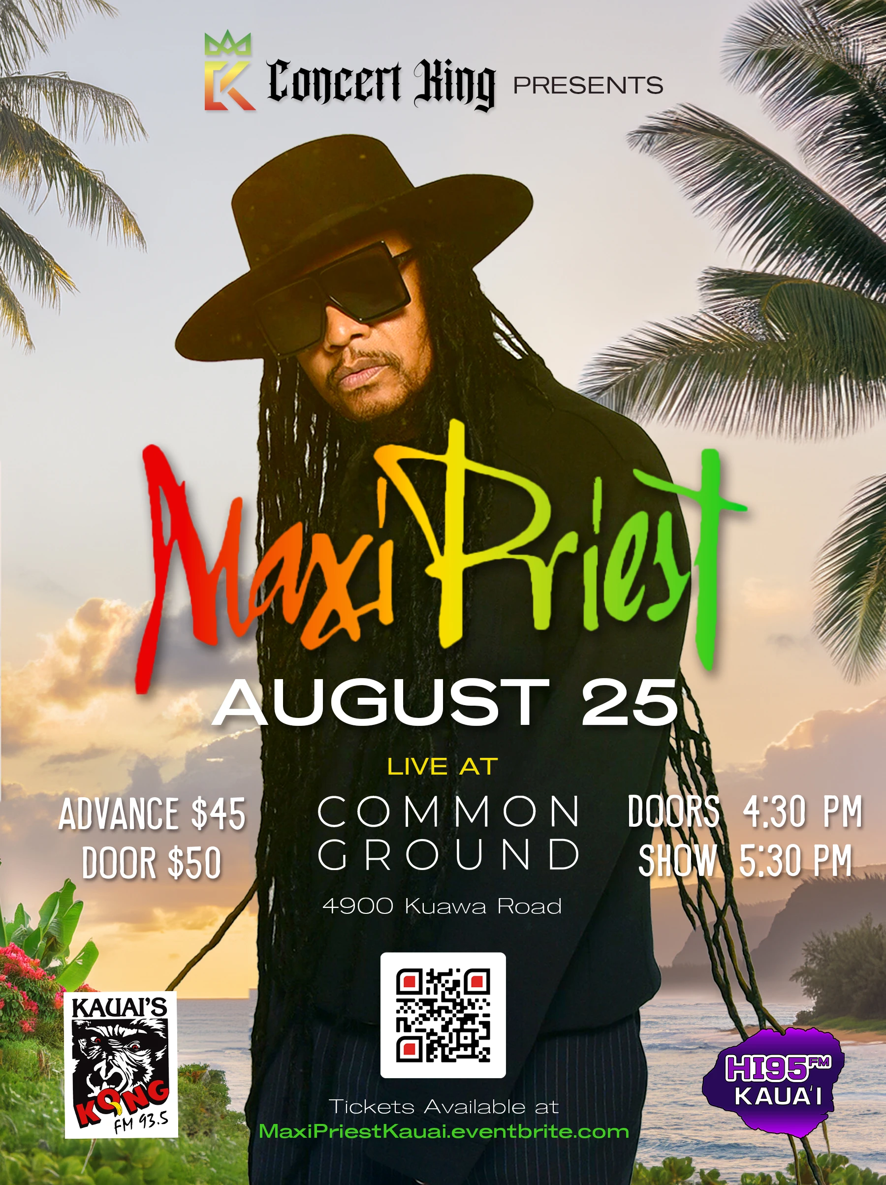 Concert King Presents Maxi Priest (Kauai) - Concert King Events